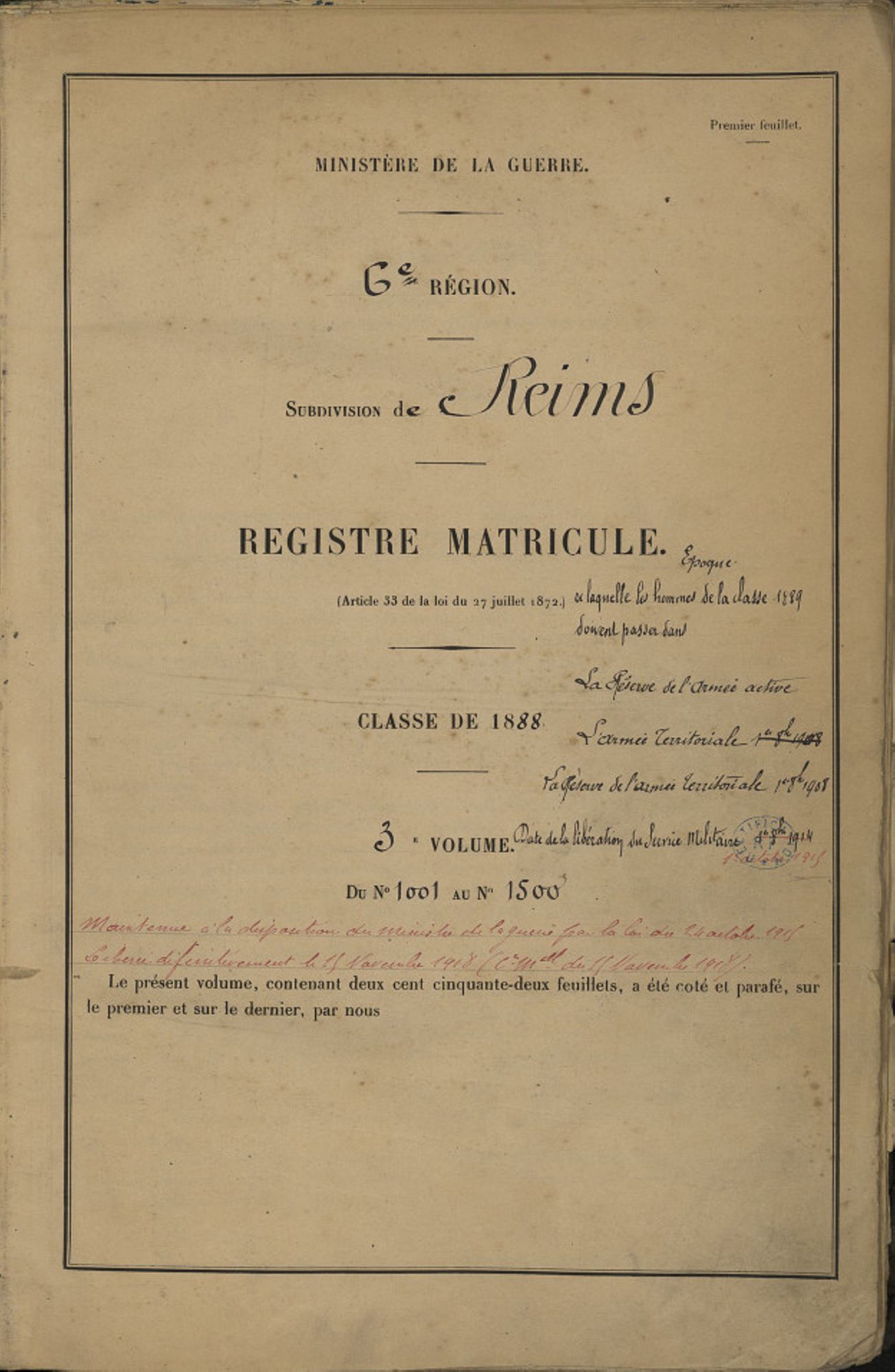 Indexation des registres matricules numérisés